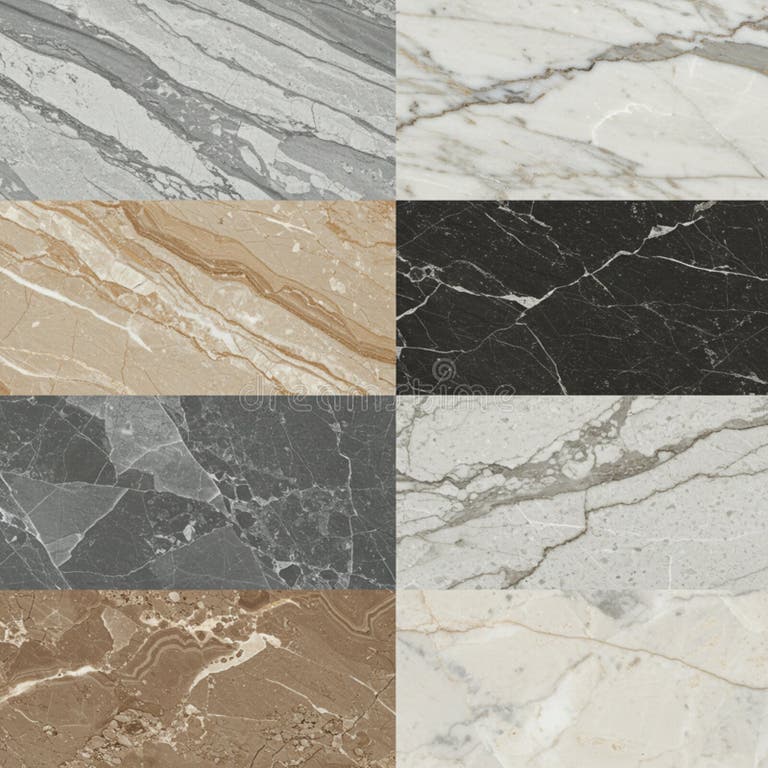A Grid of Eight Marble Textures is Displayed, Each with Distinct ...