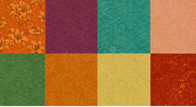 A Grid of Eight Squares Displays Different Floral and Abstract Patterns ...
