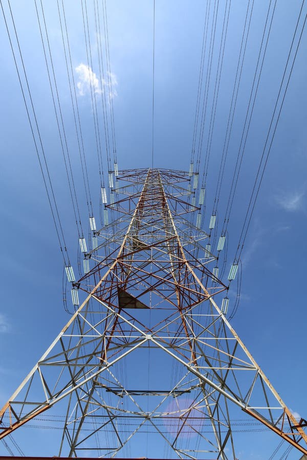 Grid Electricity Transmission Towers Stock Photo - Image of tower, grid ...