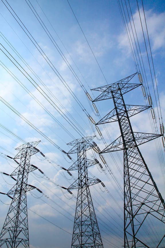 Grid Electricity Transmission Towers Stock Photo - Image of tower, grid ...
