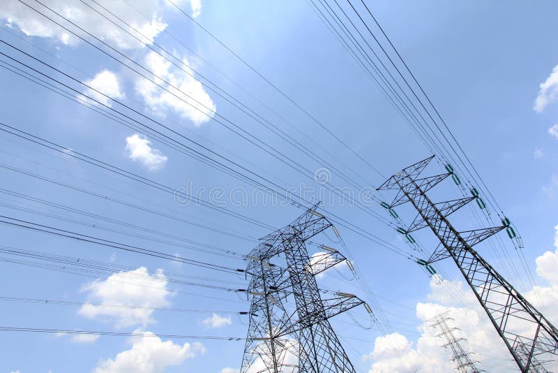 Grid Energy Distribution from Cables - Series 4 Stock Photo - Image of ...