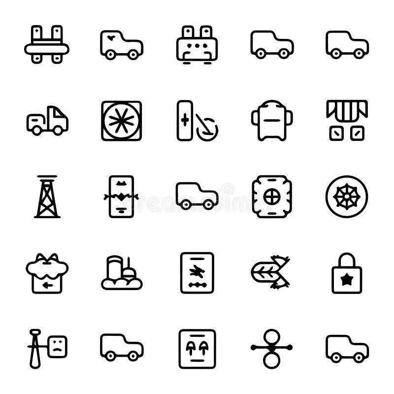 Collection of Various Graphical Elements in a Grid Arrangement Style ...