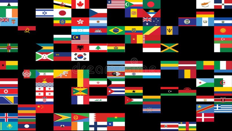 Grid Featuring 195 World Flags Appearing Alphabetically in Random Cell ...