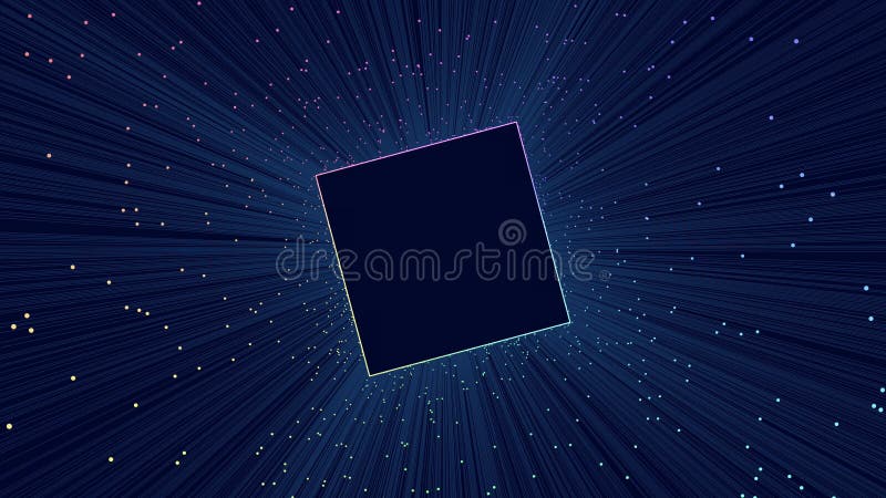 Grid of Floating Dots on Black Square with Starry Sky Background Stock ...
