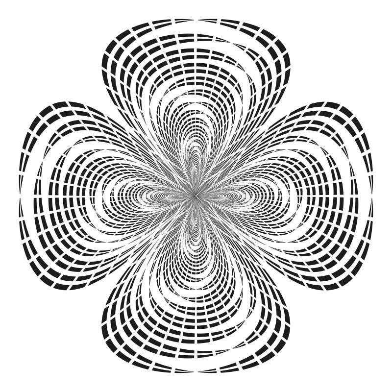 Grid Flower Vortex. Spiral Illusion Form. Optical Swirl Pattern. Vector ...