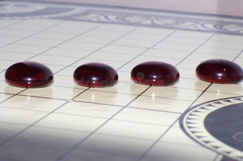 Grid Game Board with Red Glass Movers Stock Image - Image of recreation ...