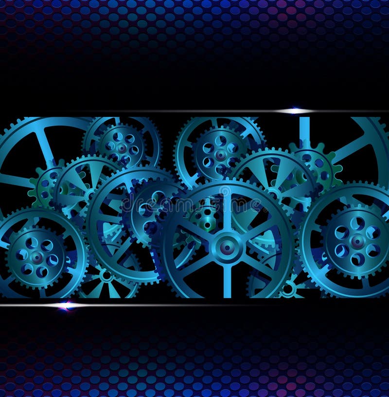 Gears blue black white stock vector. Illustration of abstract - 121477406