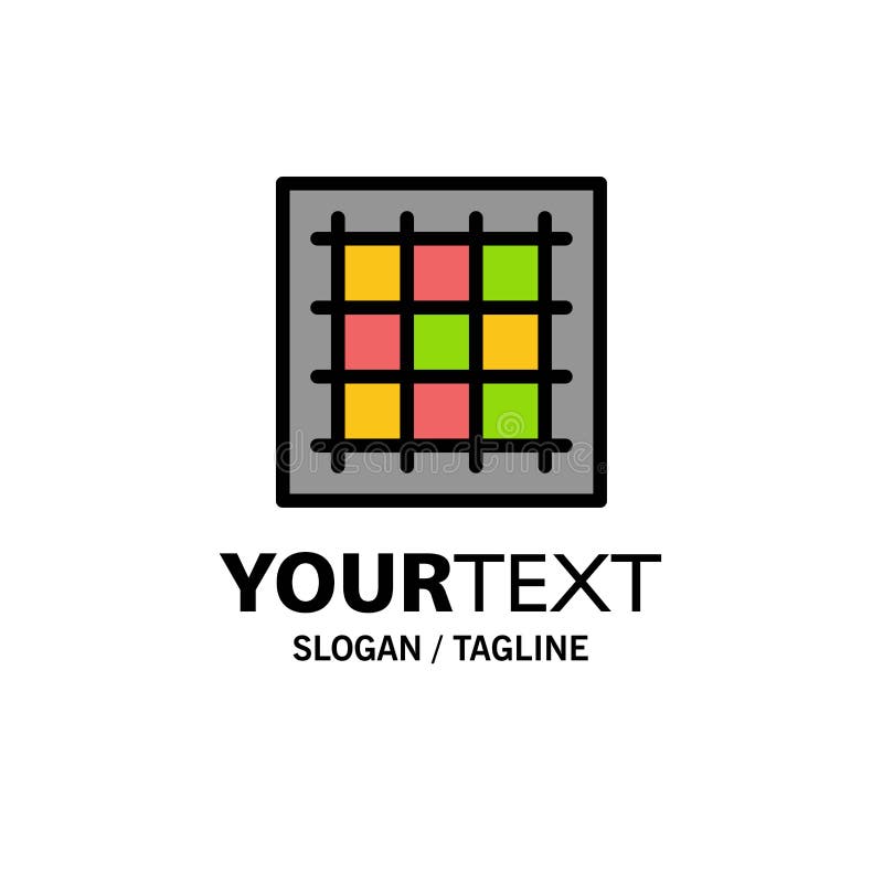 Grid, Graph, Drawing, Area, Software Business Logo Template. Flat Color ...