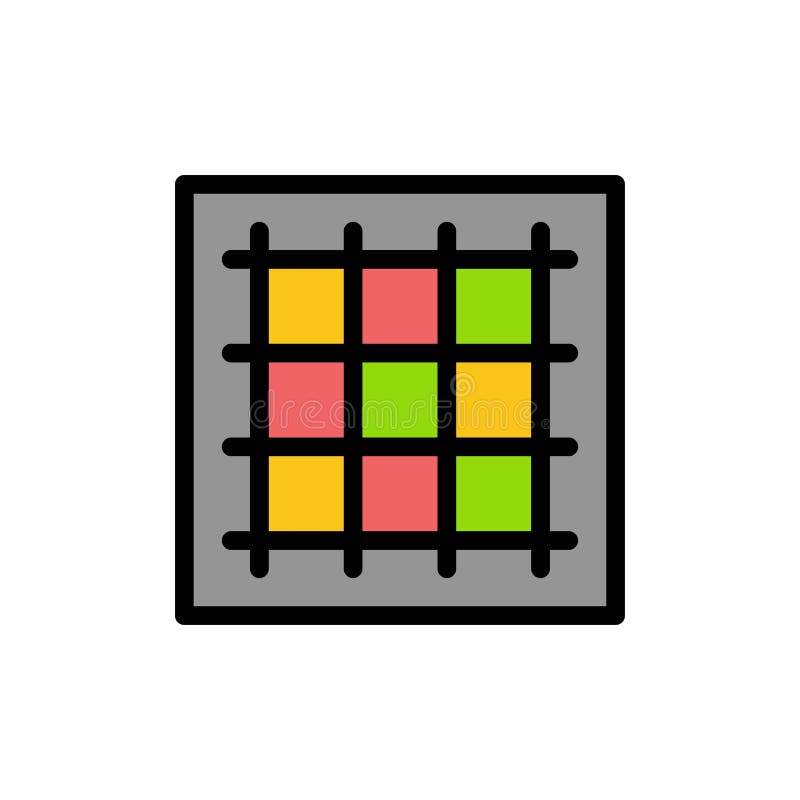Grid, Graph, Drawing, Area, Software Flat Color Icon. Vector Icon ...