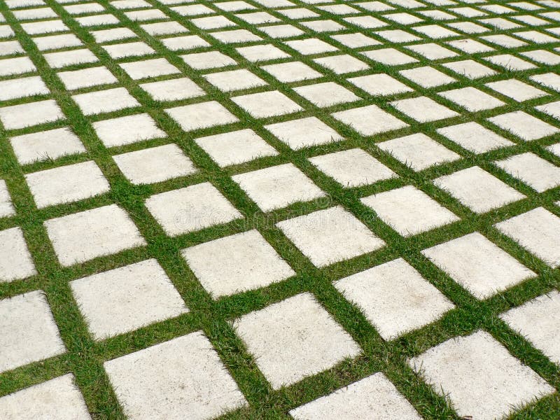 Grid of Grass and Paving Stones Stock Photo - Image of beige, stone ...