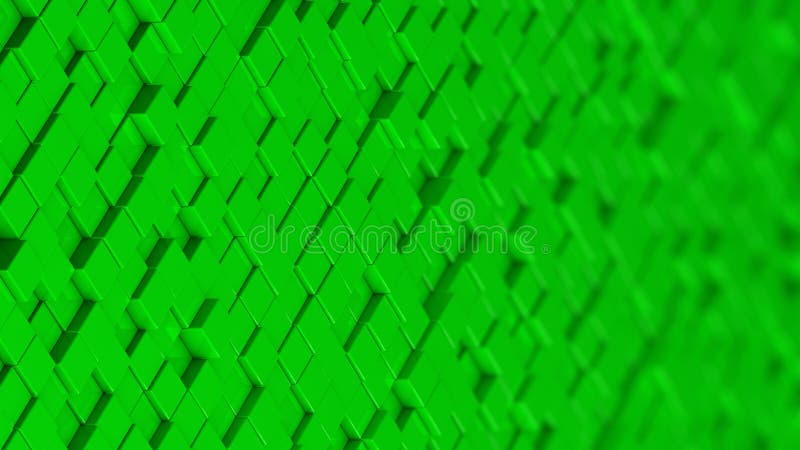 Grid of Green Cubes. Wide Shot. 3D Computer Generated Background Image ...