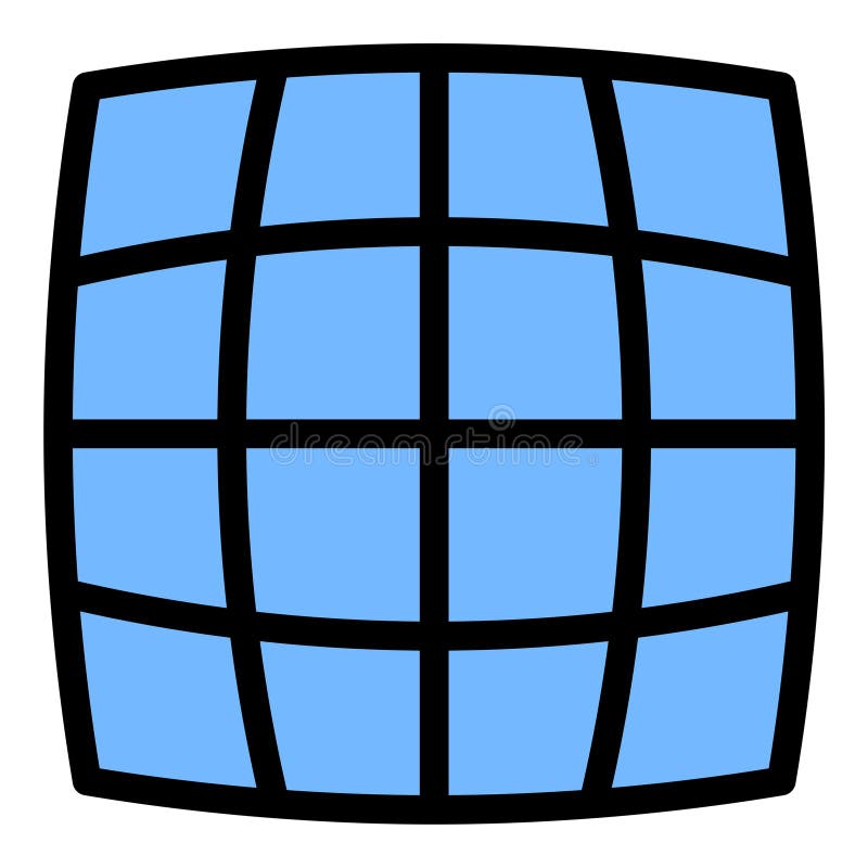 Grid Icon Flat Line Style Illustration Representing Structured Layout ...