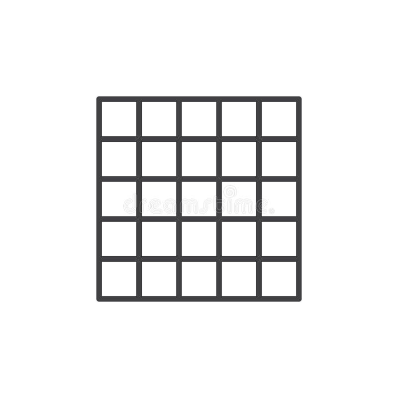 Grid Icon Set. Coordinate Vector Symbol in Black Filled and Outlined ...