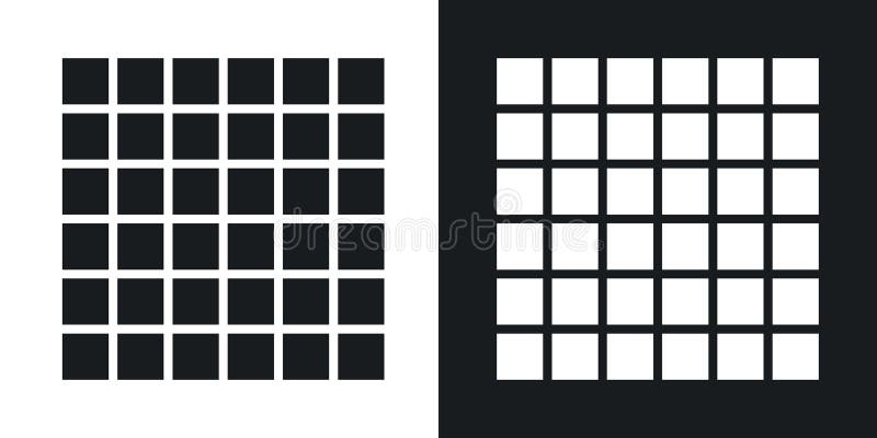Grid Icon Set. Coordinate Vector Symbol in Black Filled and Outlined ...