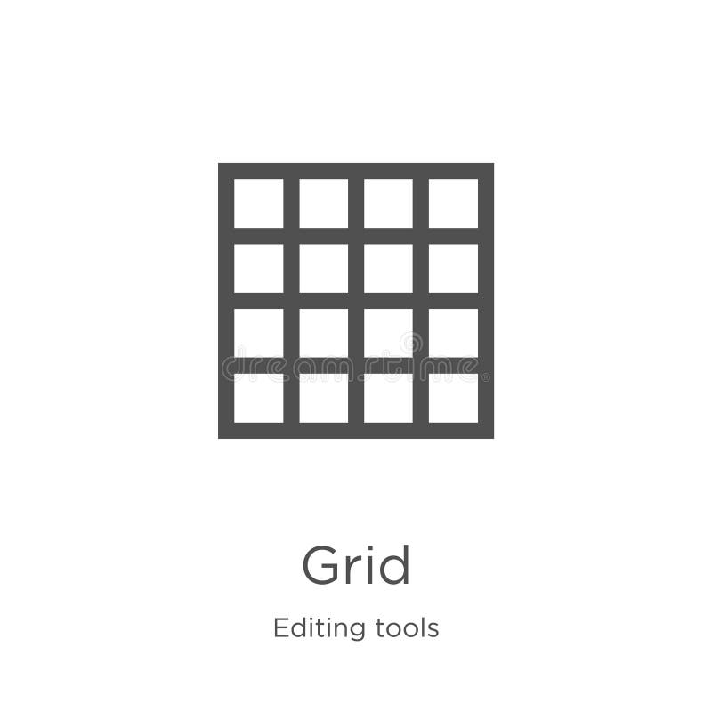 Grid Icon Vector from Editing Tools Collection. Thin Line Grid Outline ...