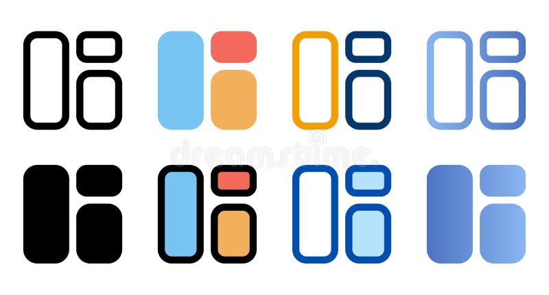 Grid Icons in Different Style. Grid Icons. Different Style Icons Set ...