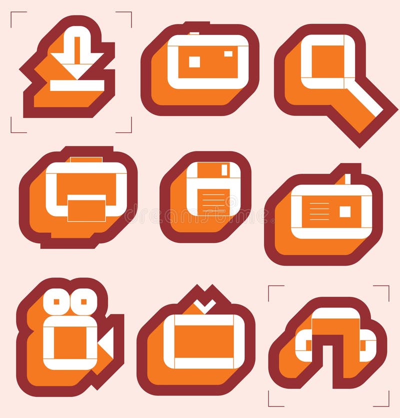 Grid icons for media stock vector. Illustration of music - 8846923
