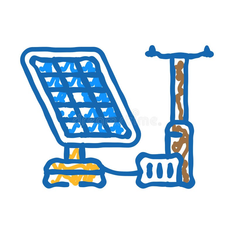 Grid Integration Solar Panel Icon Doodle Illustration Stock Vector ...