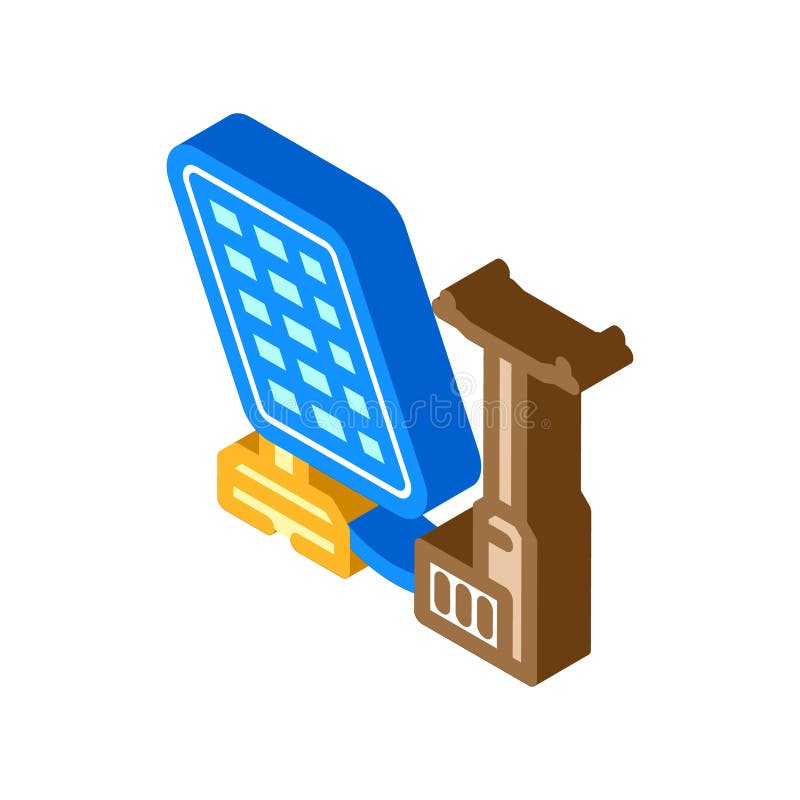 Grid Integration Solar Panel Isometric Icon Vector Illustration Stock ...
