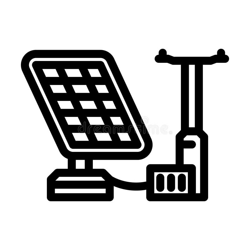 Grid Integration Solar Panel Line Icon Vector Illustration Stock Vector ...