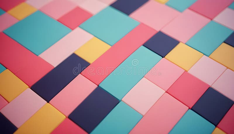 AI Generated Multicoloured Grid of Colorful Blocks with Pastel Hues ...