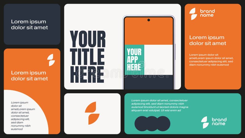 Grid Layout App Presentation Template with Smartphone Screen. Stock ...