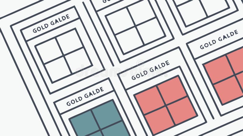 Grid Layout with Gold Color Labels Vector Template Design, Vector ...