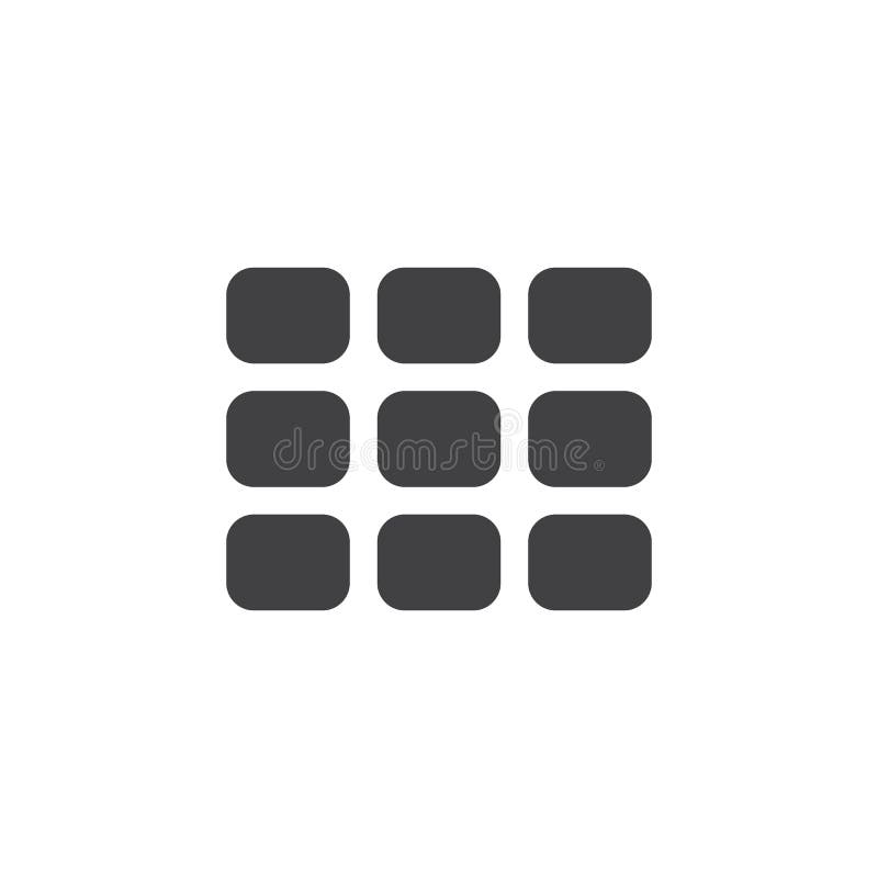 Grid Layout Icon , Solid Logo Illustration, Pictogram Isol Stock ...