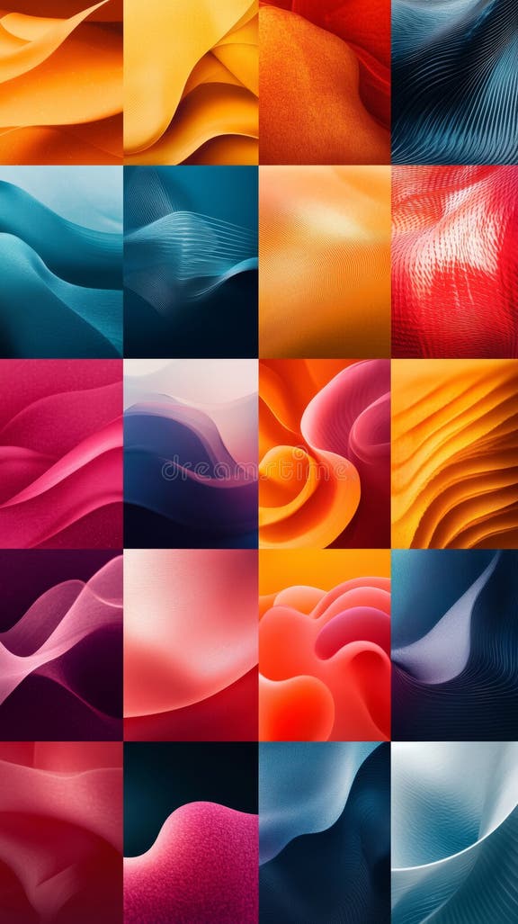 Grid Layout for Multiple Styles: Smooth Gradients, Waves, Textures ...
