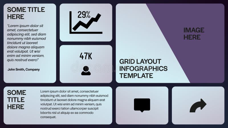Grid Layout Ui Infographics Template for Simple Visual Presentation ...