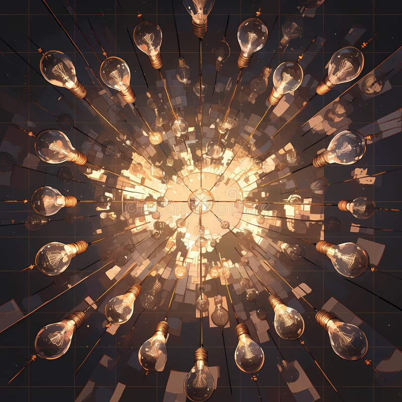 A Grid of Light Bulbs Illuminates the Path To Customer Insights Stock ...