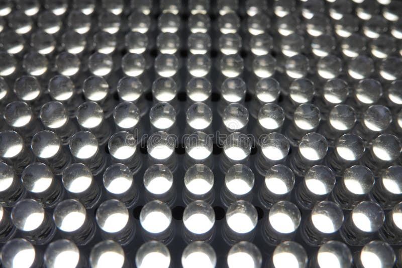 White LED Light Bulbs Array Up Close in Rows and Columns Stock Photo ...