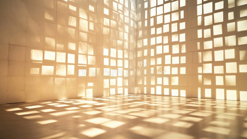 Grid-like 3D Structure Casting Light and Shadow Patterns, Abstract and ...