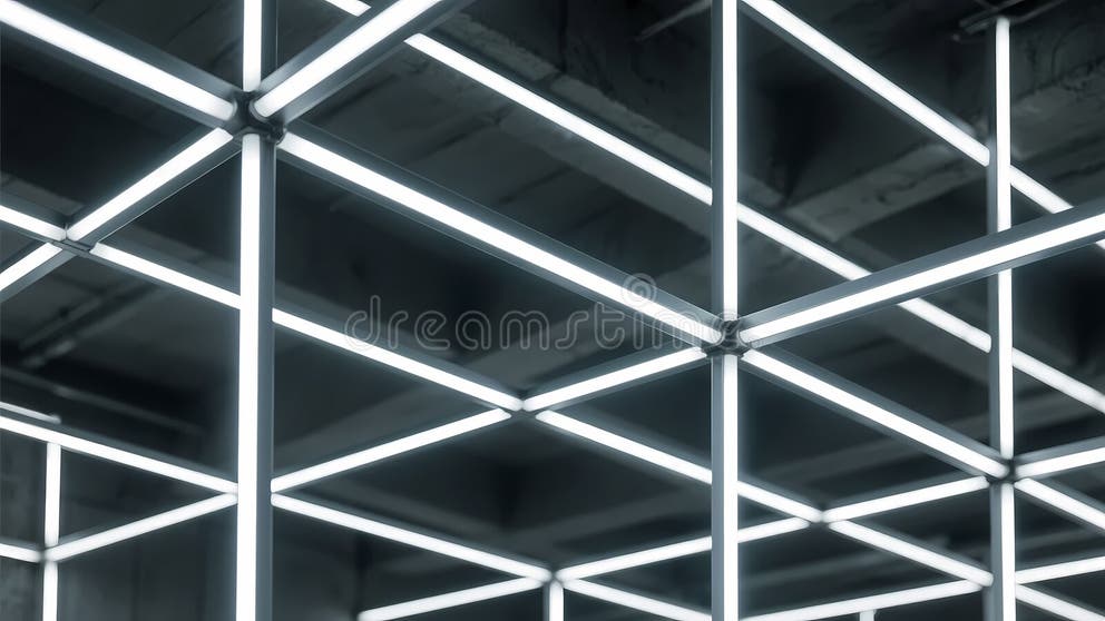 A Geometric Space with Interwoven Light and Shadow Stock Illustration ...