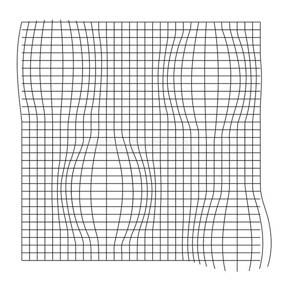 Grid Line Shape Abstract Illustration in Black on White Background ...