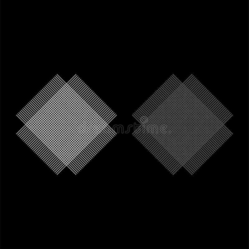 Grid from Lines Symbol of Fabric Icon Outline Set White Color Vector ...