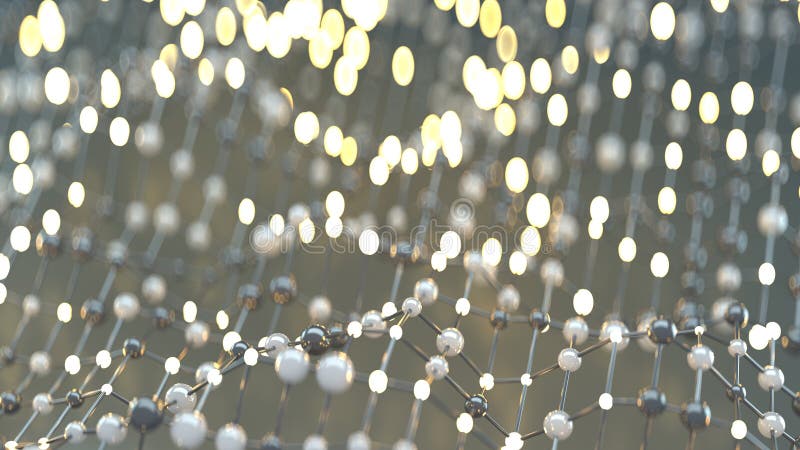 Grid of Linked Spheres Abstract 3D Render Illustration Stock ...