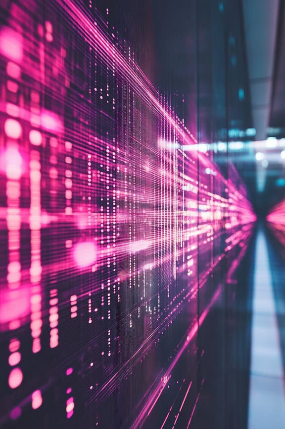 Grid Matrix with Data Flow Visualization Stock Illustration ...