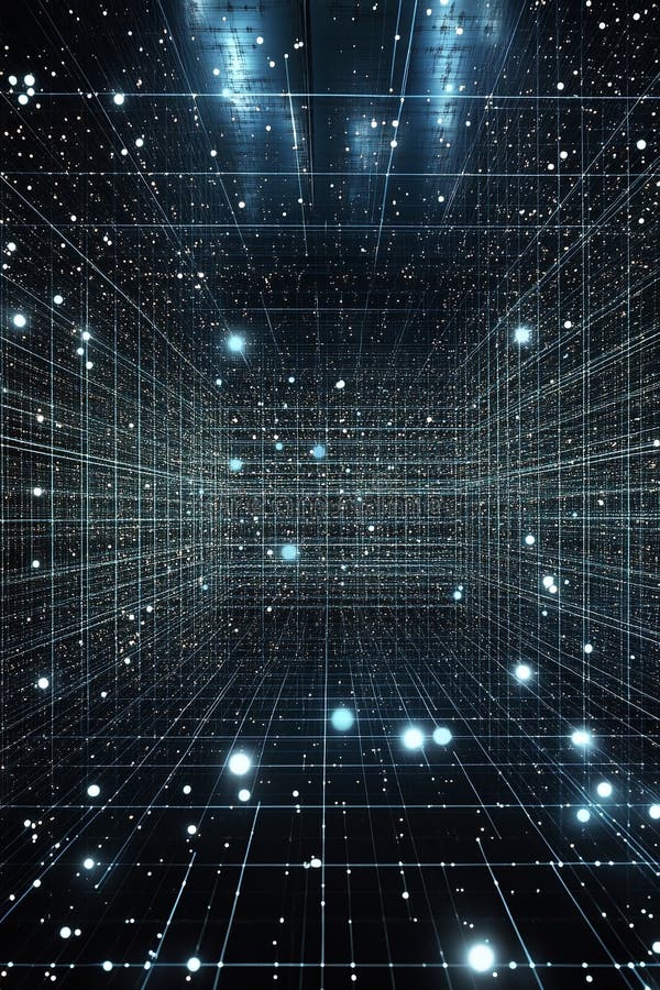 Grid Matrix with Data Flow Visualization Stock Illustration ...