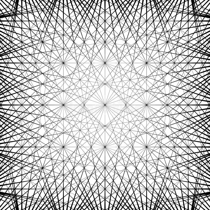 Grid, Mesh with Connected Objects Abstract Geometric Stock Vector ...