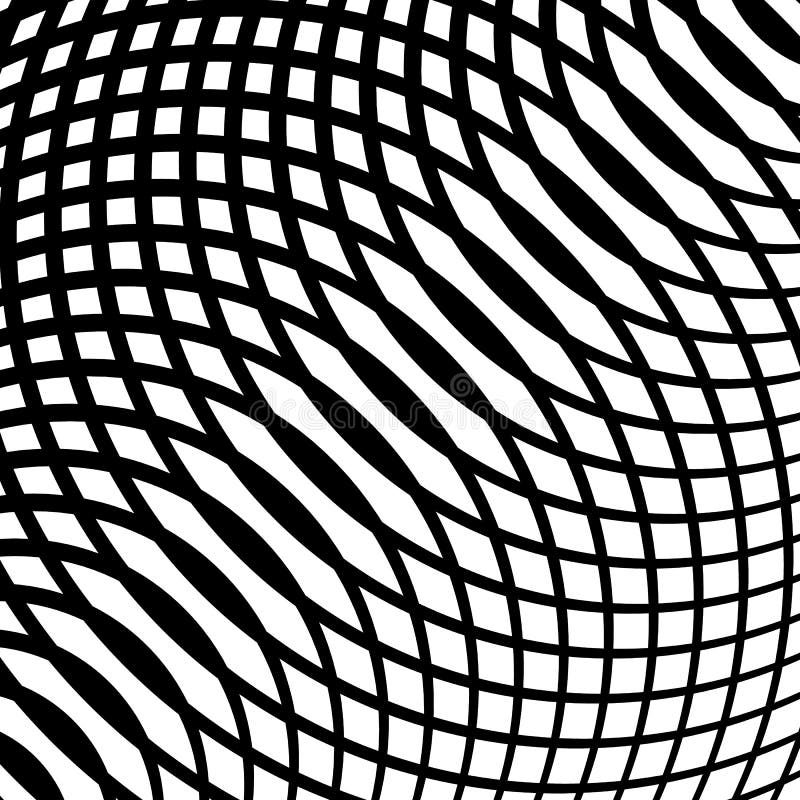 Circular Geometric Motif. Abstract Grayscale Op-art Element Stock ...