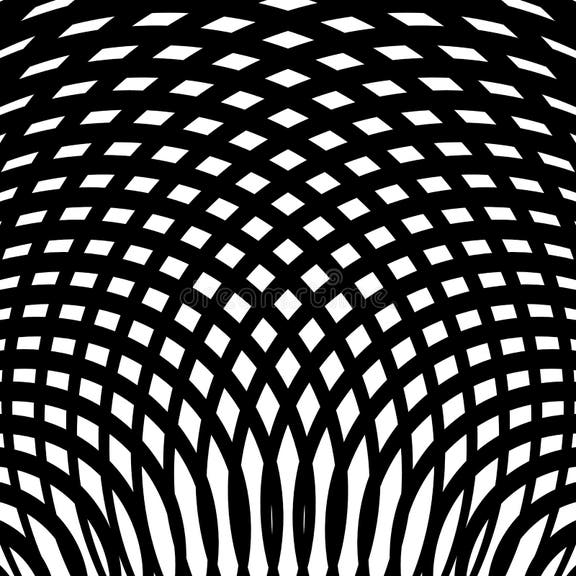 Grid, Mesh of Curved Lines. Cellular Moire Effect Stock Vector ...