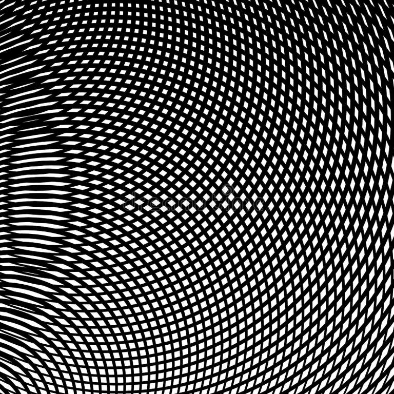 Grid, Mesh of Curved Lines. Cellular Moire Effect Stock Vector ...