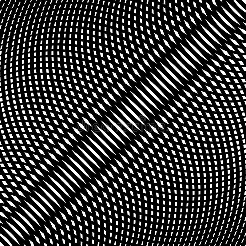 Grid, Mesh of Curved Lines. Cellular Moire Effect Stock Vector ...