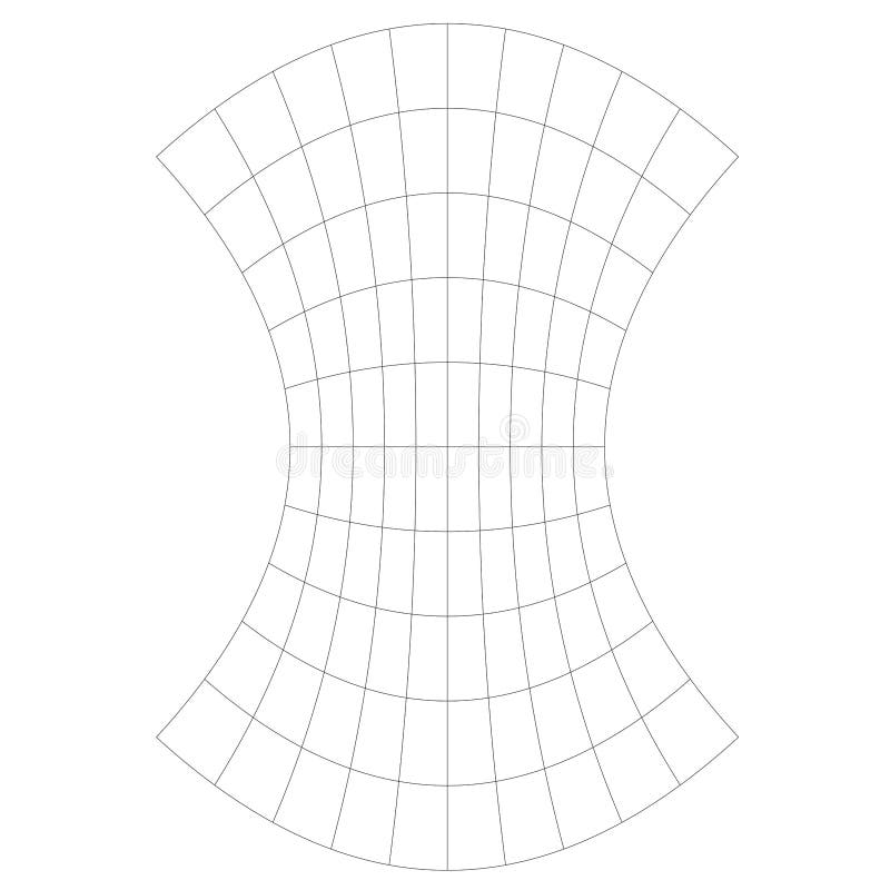 Grid, Mesh with Distorted, Deformed Effect. Abstract Geometric Vector ...