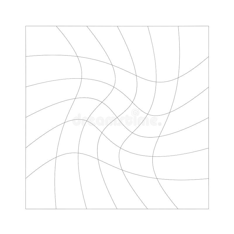 Grid, Mesh with Distorted, Deformed Effect. Abstract Geometric Vector ...