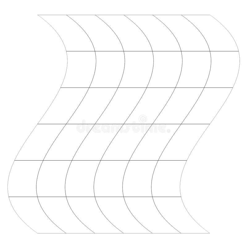Grid, Mesh with Distorted, Deformed Effect. Abstract Geometric Vector ...