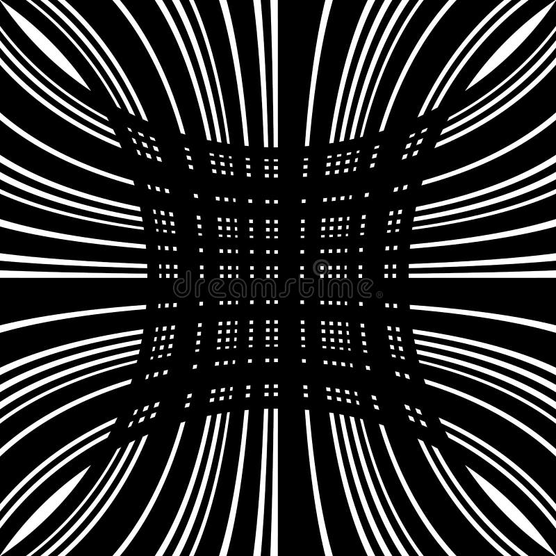 Grid, Mesh of Distorted Lines. Geometric Monochrome Texture Stock ...