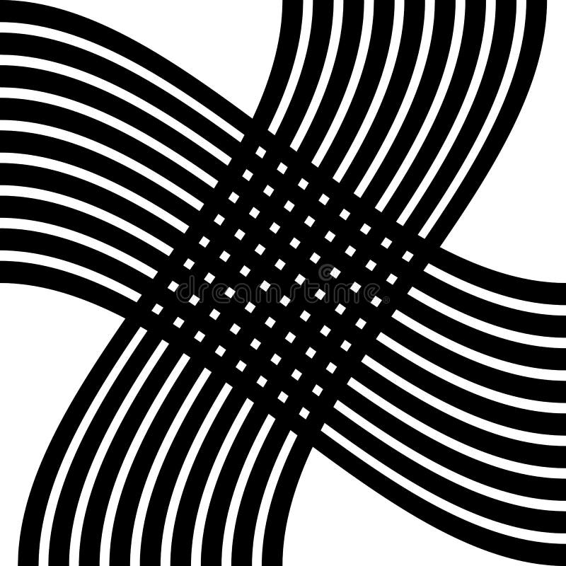 Grid, Mesh Distortion. Deformed Intersecting Lines Stock Vector ...