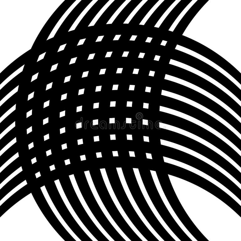 Grid, Mesh Distortion. Deformed Intersecting Lines Stock Vector ...